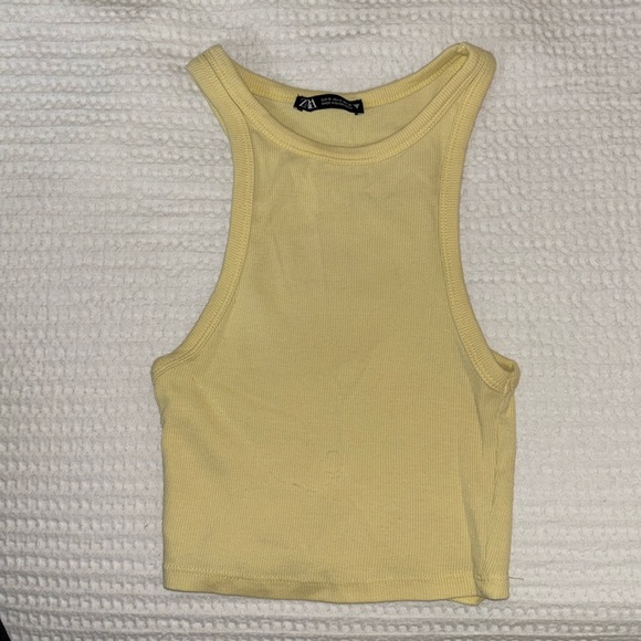 Zara | Tops | Zara Yellow Halter Neck Tank | Poshmark